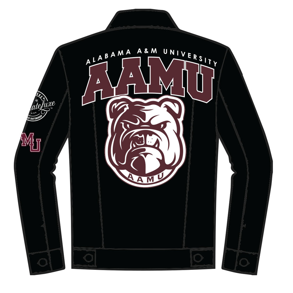 Alabama A&M | AAMU k BLACK DENIM JACKET(LN**) – collegiateluxe