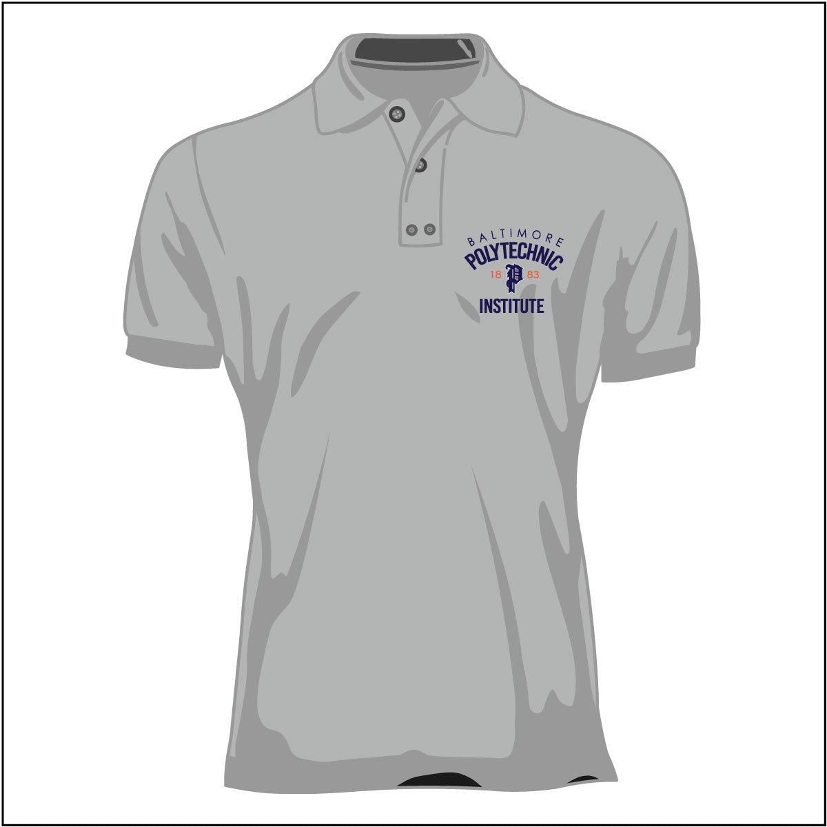 Baltimore Polytechnic | Iconic ( GRAY ) Polo Shirt – collegiateluxe