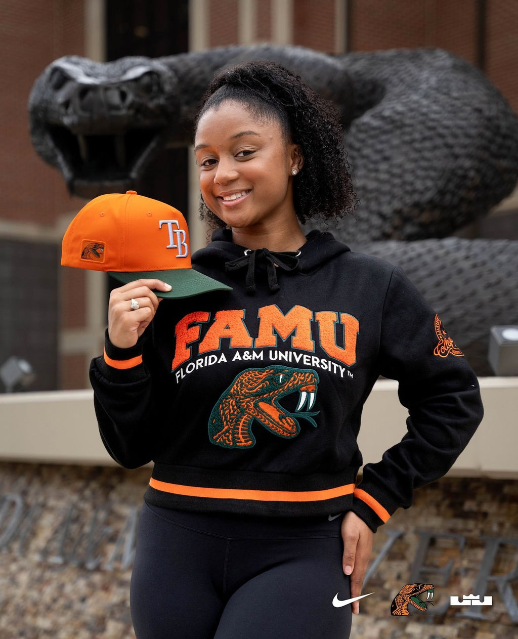 FAMU | FAMU Chenille CROP TOP BLACK HOODIE () – collegiateluxe