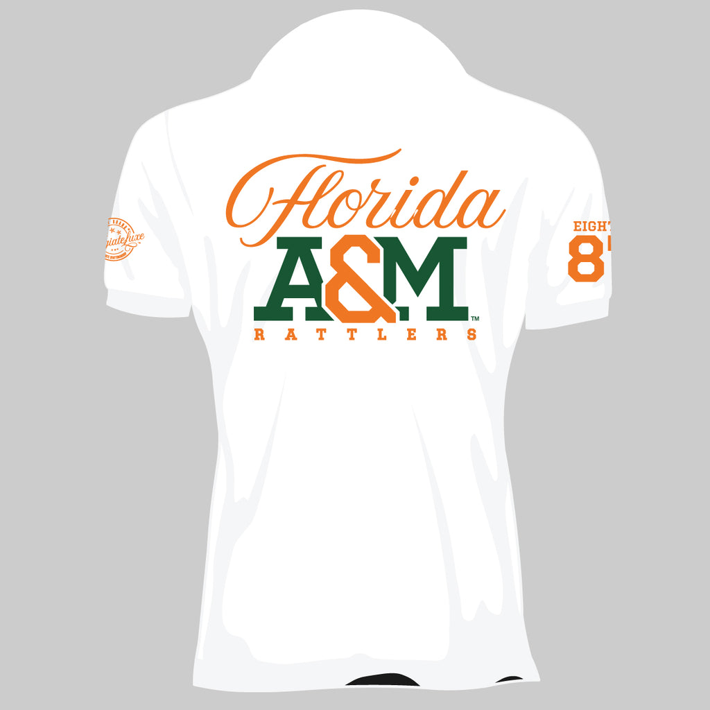 FAMU | The FAMU Iconic WHITE Rattle Polo Shirt (a** – collegiateluxe