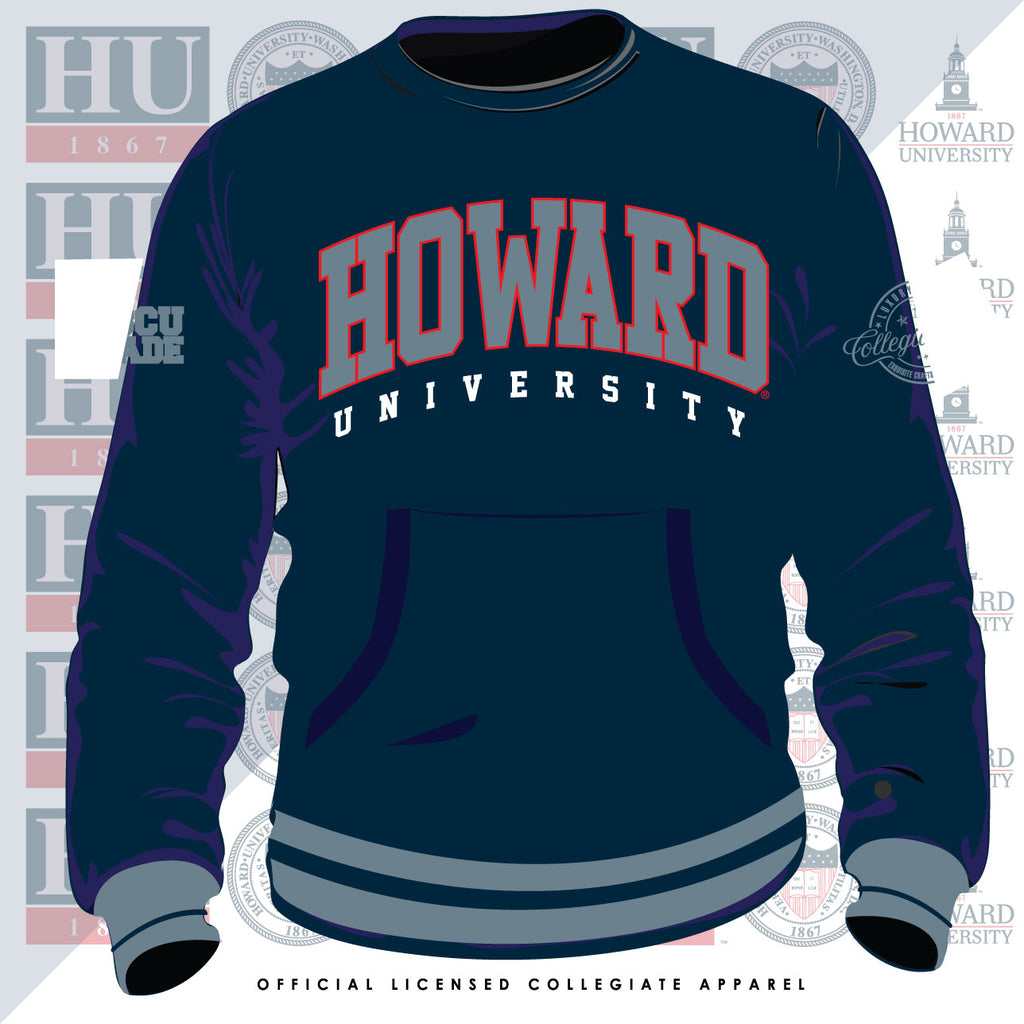 HOWARD | BOLD ARCH Chenille NAVY Unisex Sweatshirt (** – collegiateluxe