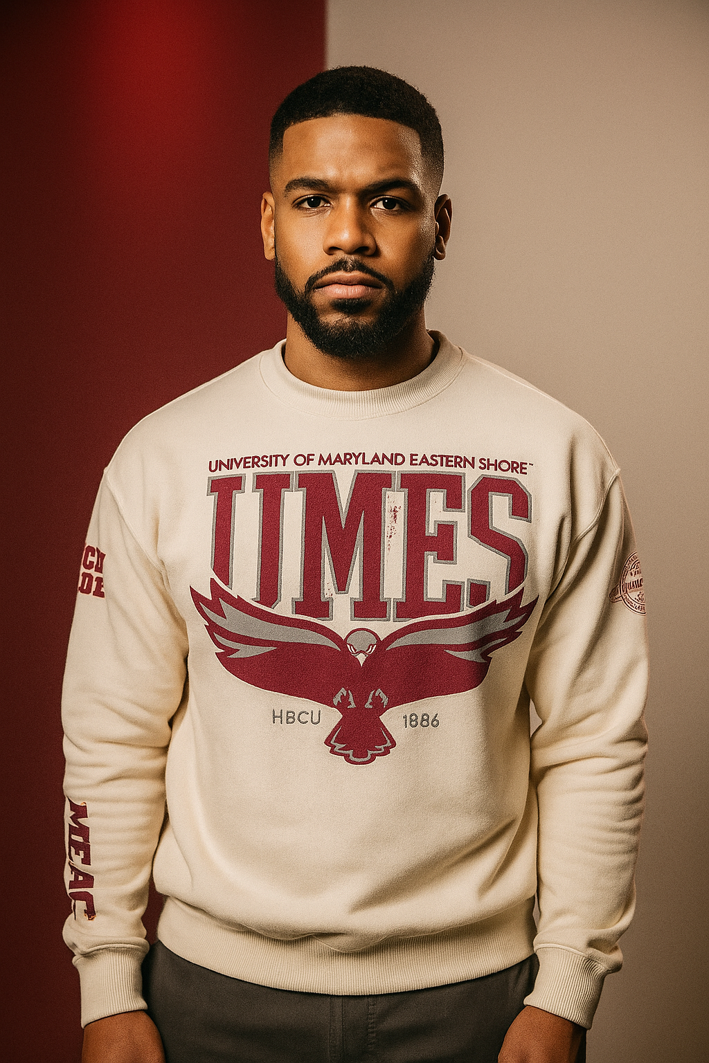 Maryland Eastern Shore | UMES MEAC Chenille Cream | Unisex Sweatshirt ...
