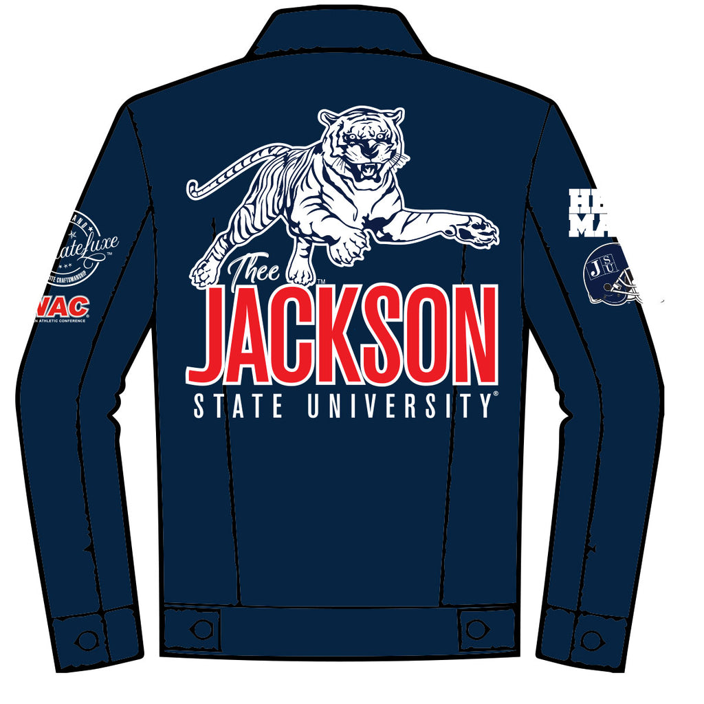 JACKSON ST. | Trucker Dark Fade Wash Denim Jacket (**aja – collegiateluxe