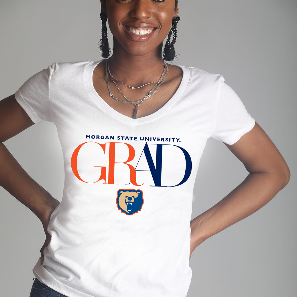 Morgan State | GRAD White Ladies Tee (**) – collegiateluxe