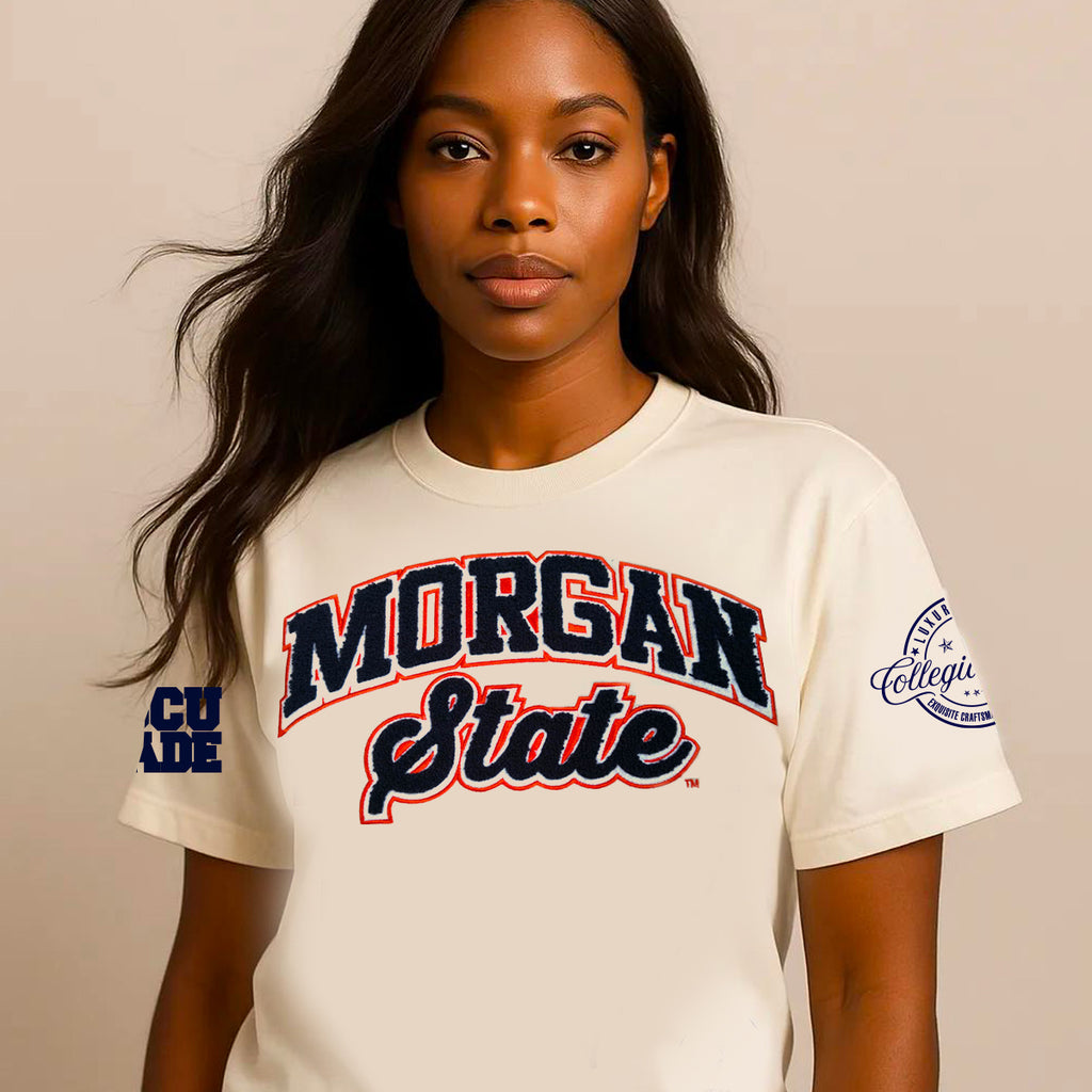 MORGAN STATE | ARCH Chenille Cream Unisex Tees ** – collegiateluxe