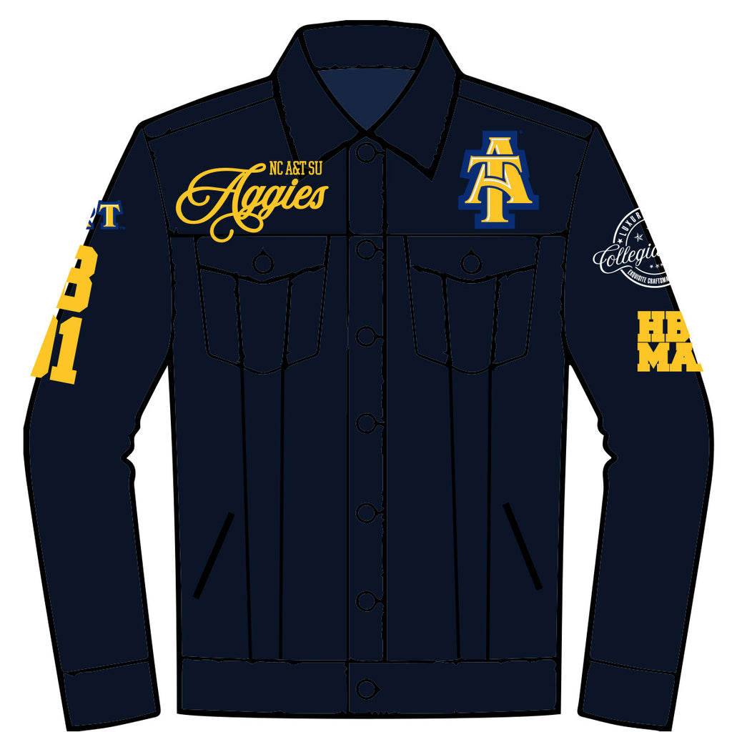 NC A&T SU | Dark Navy Trucker DENIM – collegiateluxe