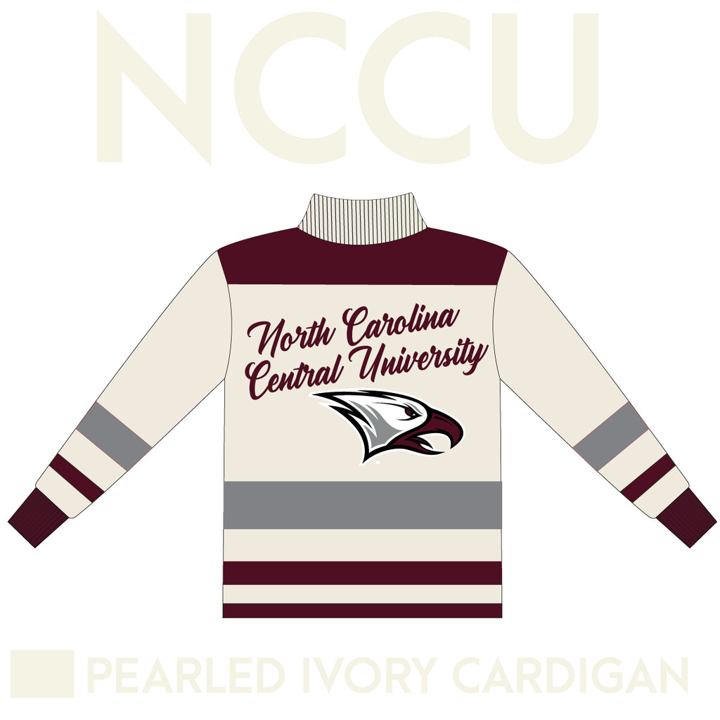 NCCU | Cardigan Vintage PEARLED IVORY(a** – collegiateluxe