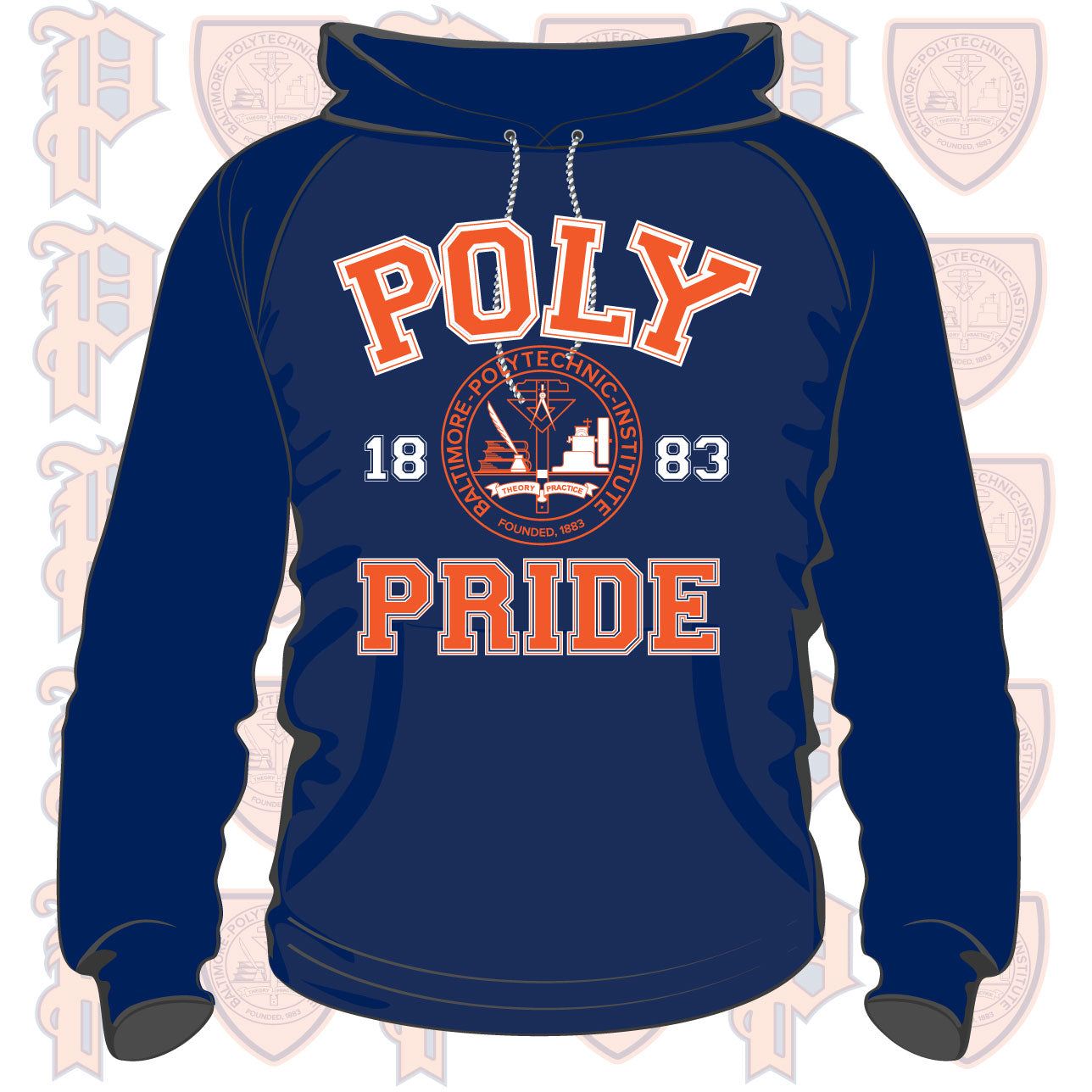 Baltimore Polytechnic Institute | POLY PRIDE Navy Unisex Hoodie - LN ...