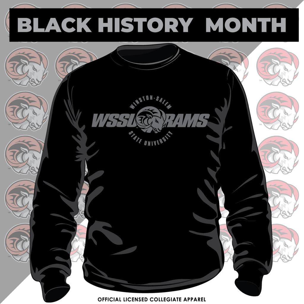 WSSU | Celebrate BHM | All Black 3D PUFF INK Sweatshirt ...
