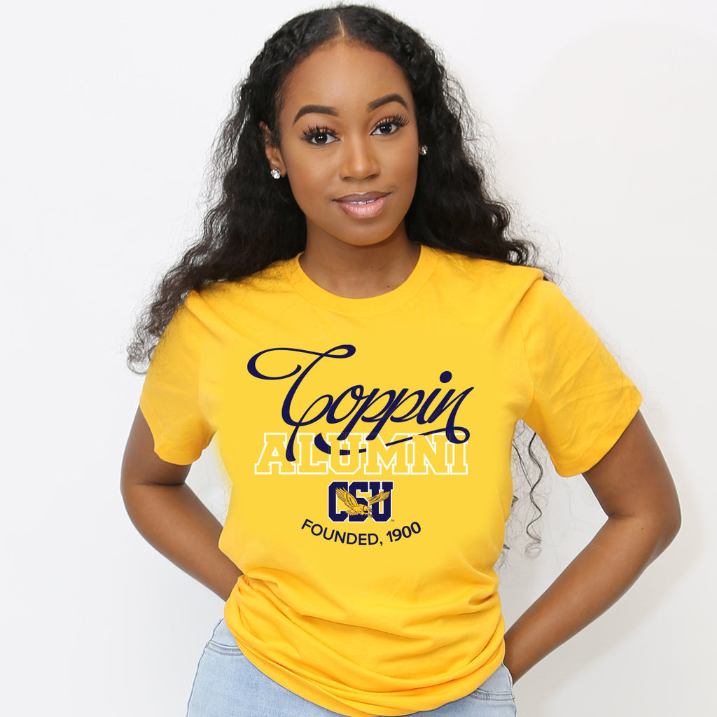 Coppin St. | Fancy ALUMNI Gold Ladies Tees (DK) – collegiateluxe