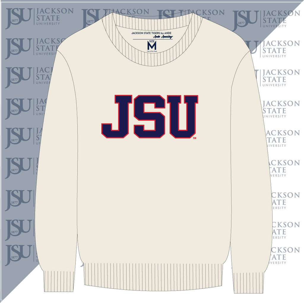 Jackson State | JSU PEARLED IVORY Sweater (a** – collegiateluxe