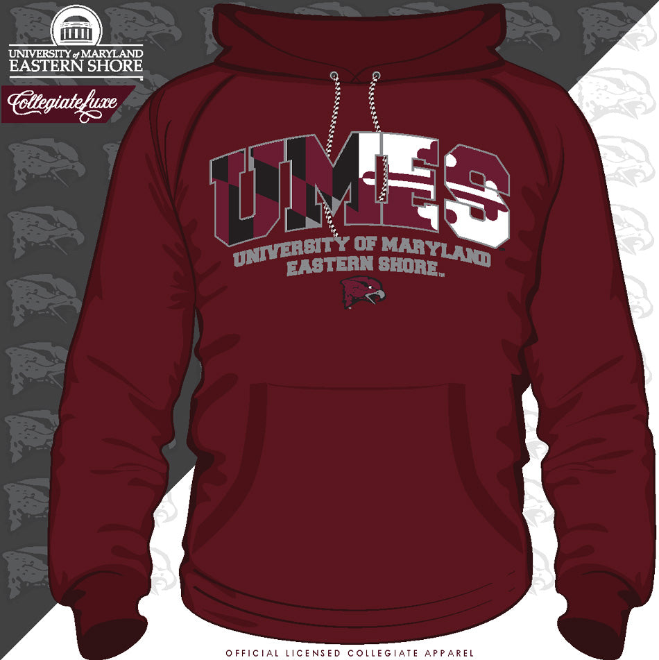 Maryland Eastern Shore | UMES | FLAG COLORS Maroon Unisex Hoodie -DK ...