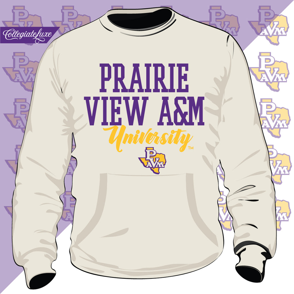 PVAMU | 2020 UNIV PRINTED CREAM Fleece Crew (**) – collegiateluxe