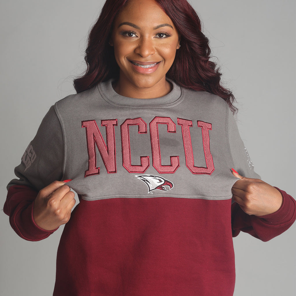 NCCU | THE GRAD | GRAY & MAROON Unisex Sweatshirt (ari** – collegiateluxe