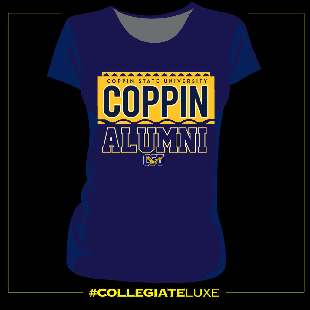 Coppin St. | 90s ALUMNI Navy Ladies Tees (**) – collegiateluxe