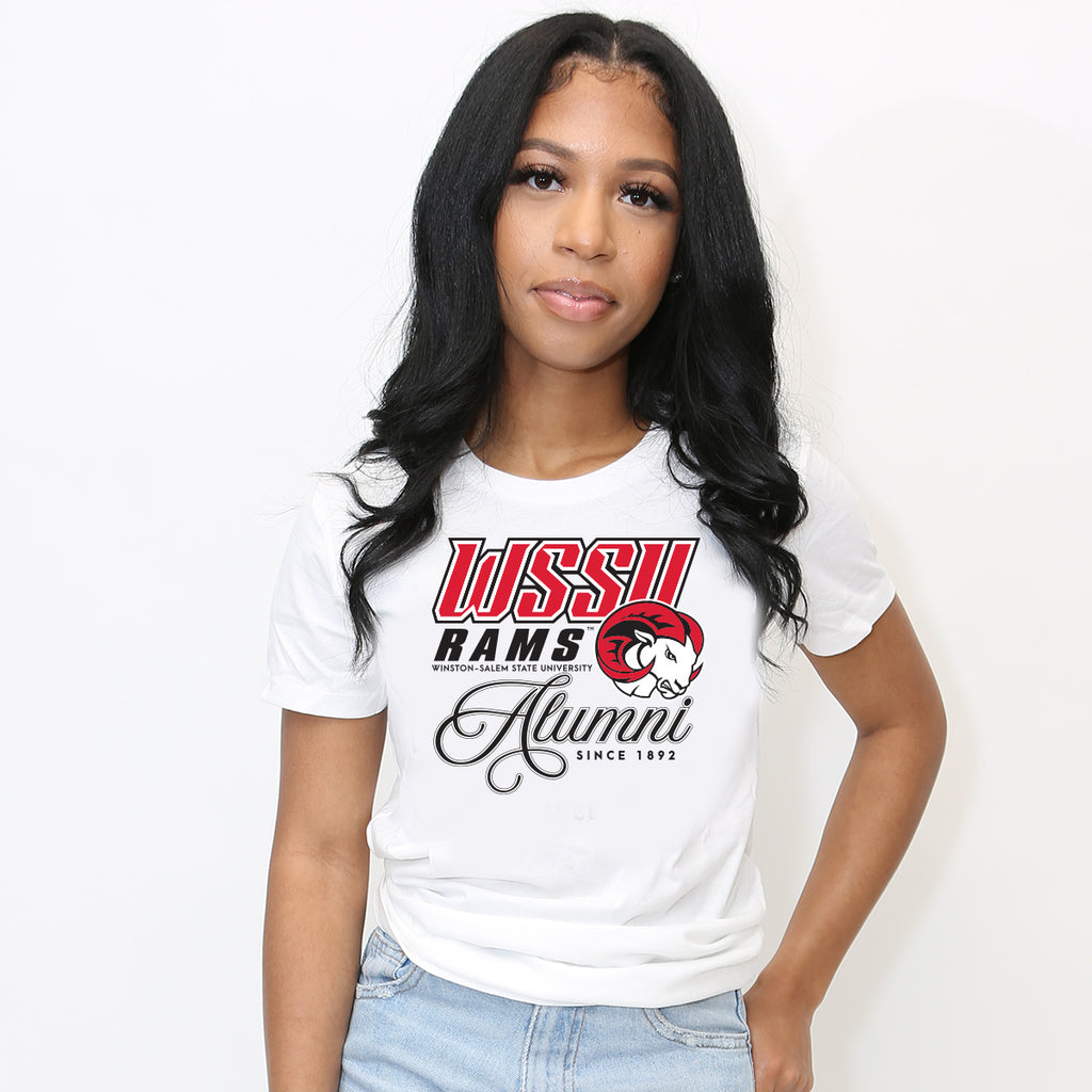 WSSU | Fancy ALUMNI White Ladies Tees (**) – collegiateluxe
